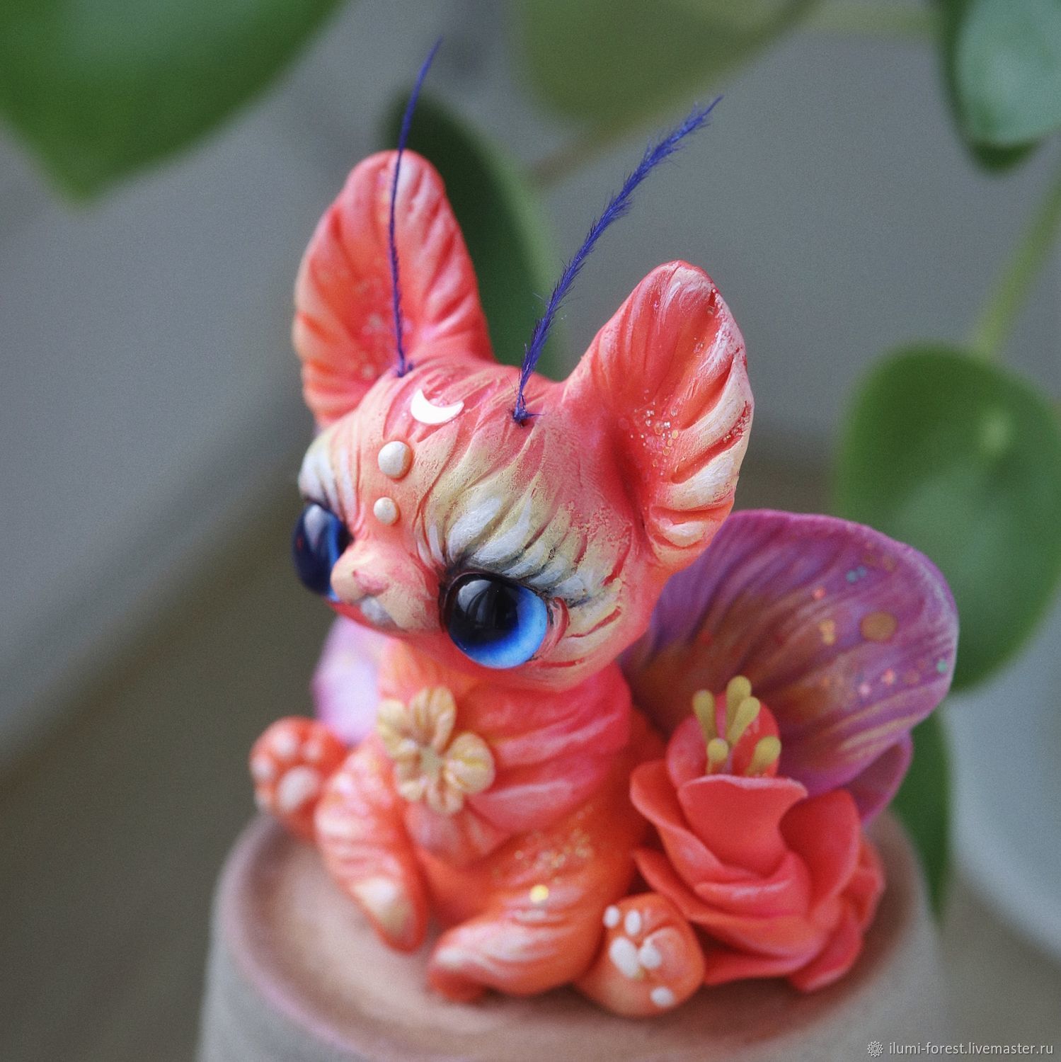 Игрушки: Фигурка Кот - мотылёк - фэнтезийный кот - Кот- бабочка в ...