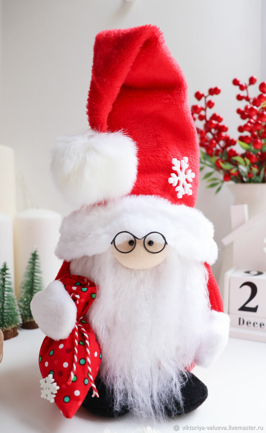 Новогодний Гном. Скандинавский гном. Рождественский гном. Подарок на п ...