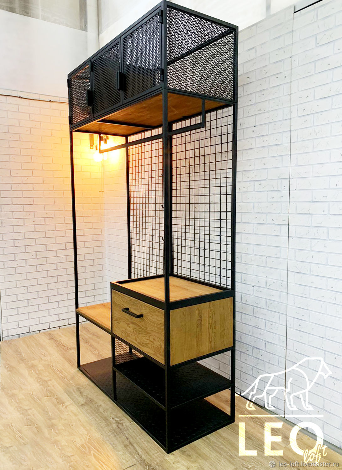 Прихожая в стиле лофт на заказ из дуба LF-669 – заказать на Ярмарке ...