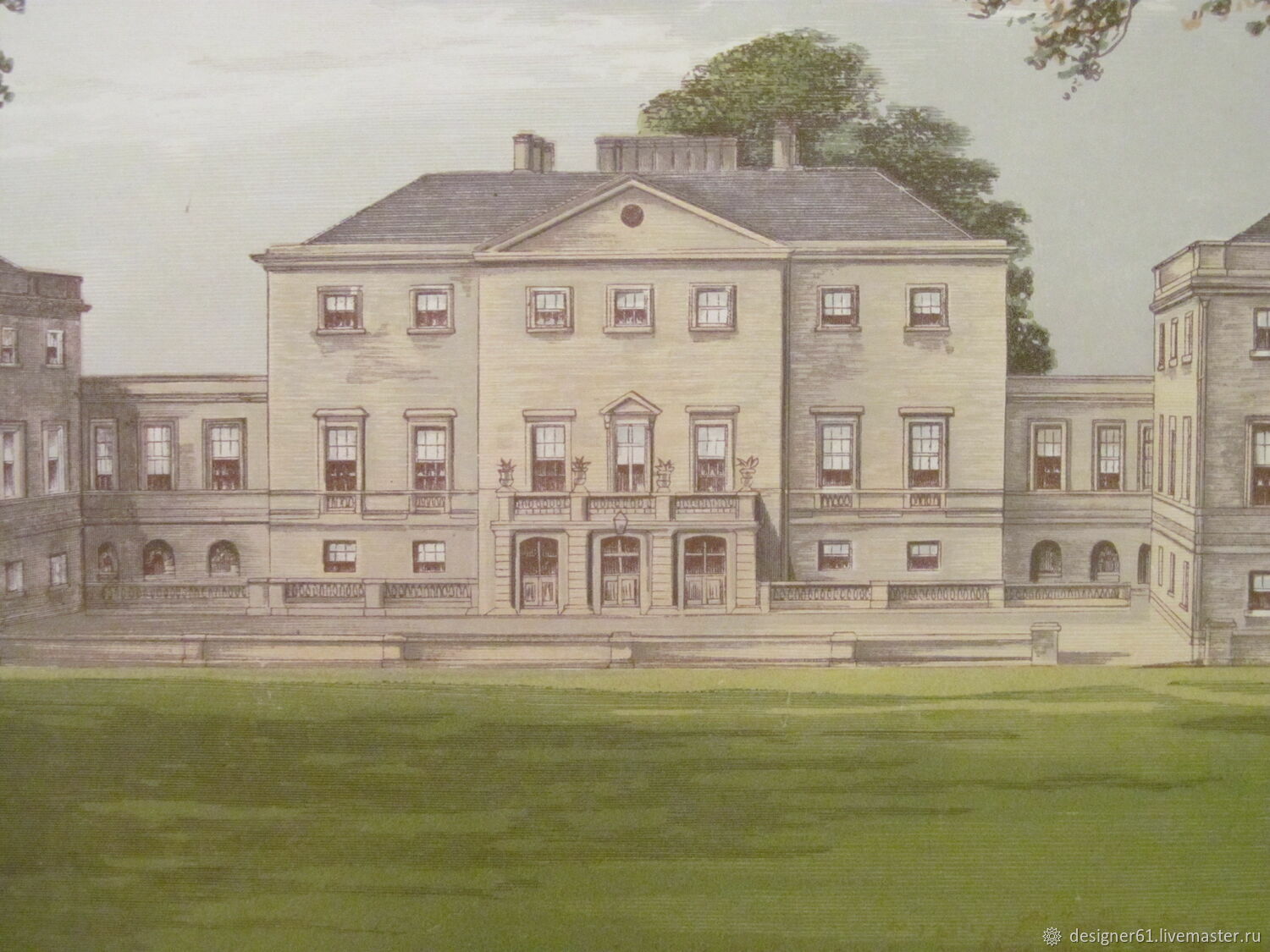 Винтаж: 1890 NUNEHAM PARK Старинная гравюра 19 век Оригинал в интернет ...