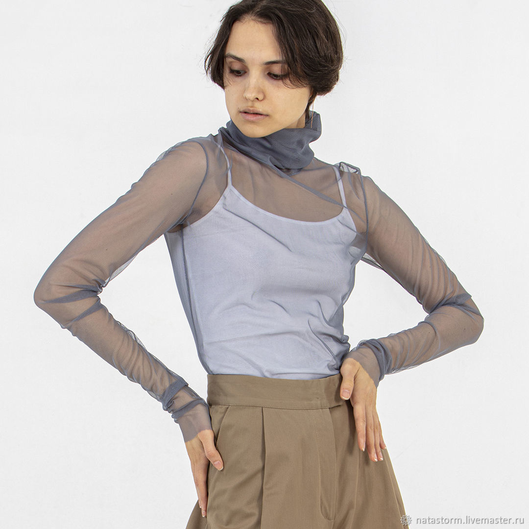 Водолазки прозрачная серо-голубая в интернет-магазине Ярмарка Мастеров ...