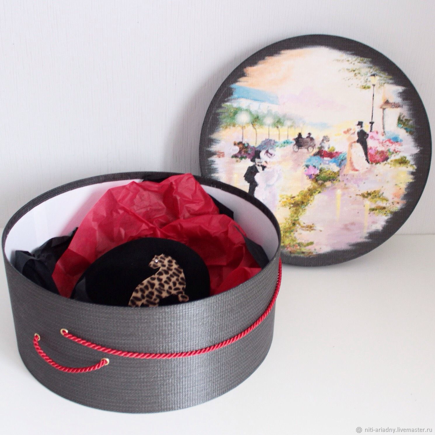 Коробка шляпная с картиной – заказать на Ярмарке Мастеров – HLRPNRU ...