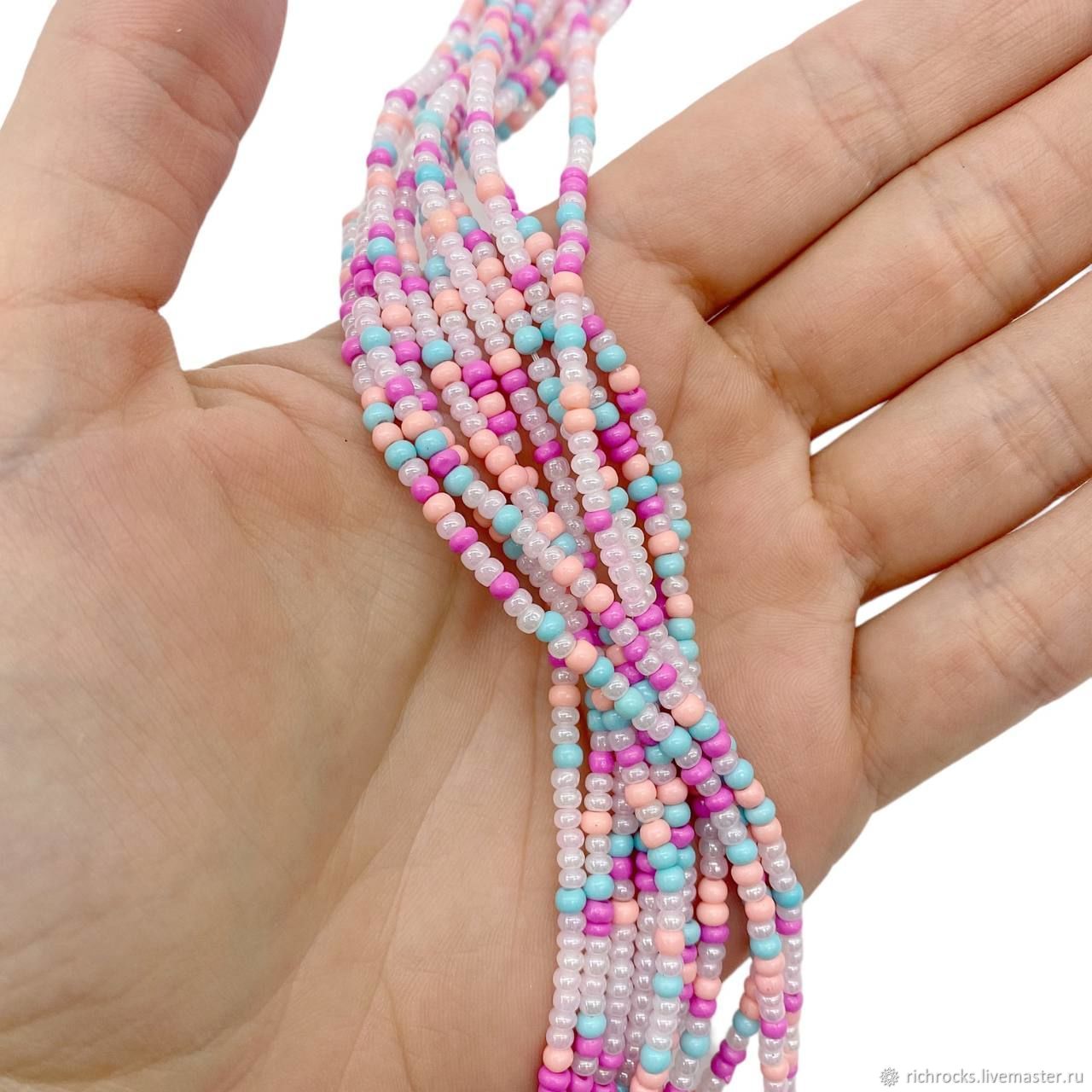 Бисер Микс 2х3 мм в ассортименте, нить 40 см купить в интернет-магазине ...