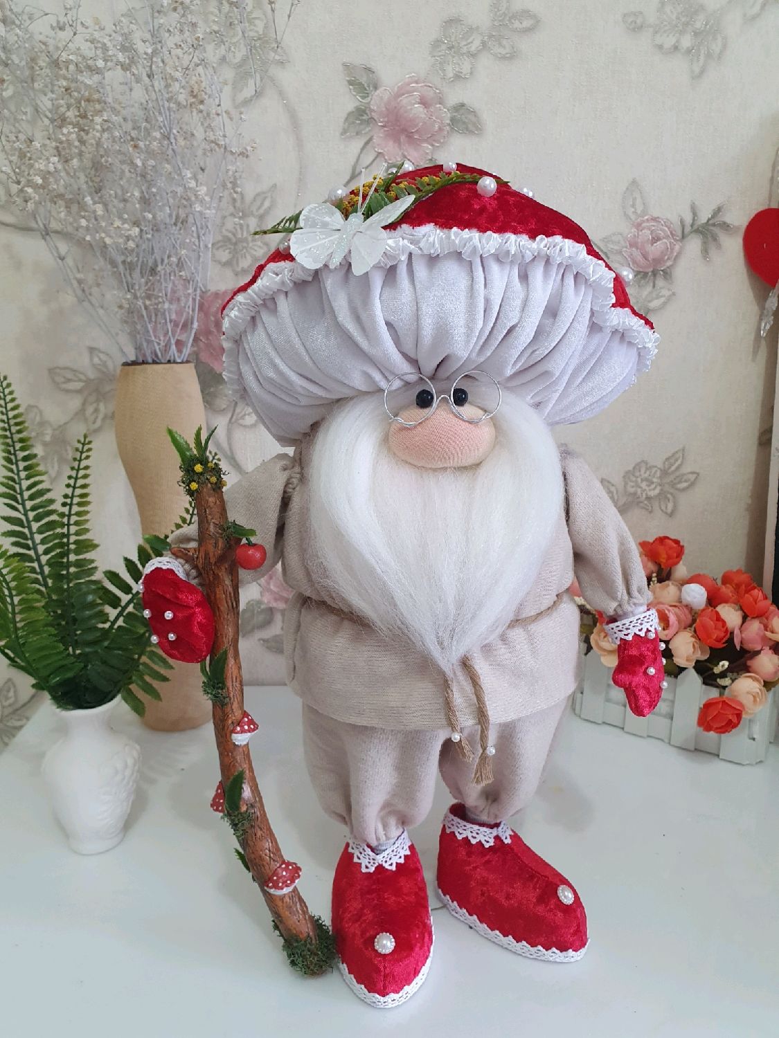 Гномик-мухоморик ручной работы купить в интернет-магазине Ярмарка ...