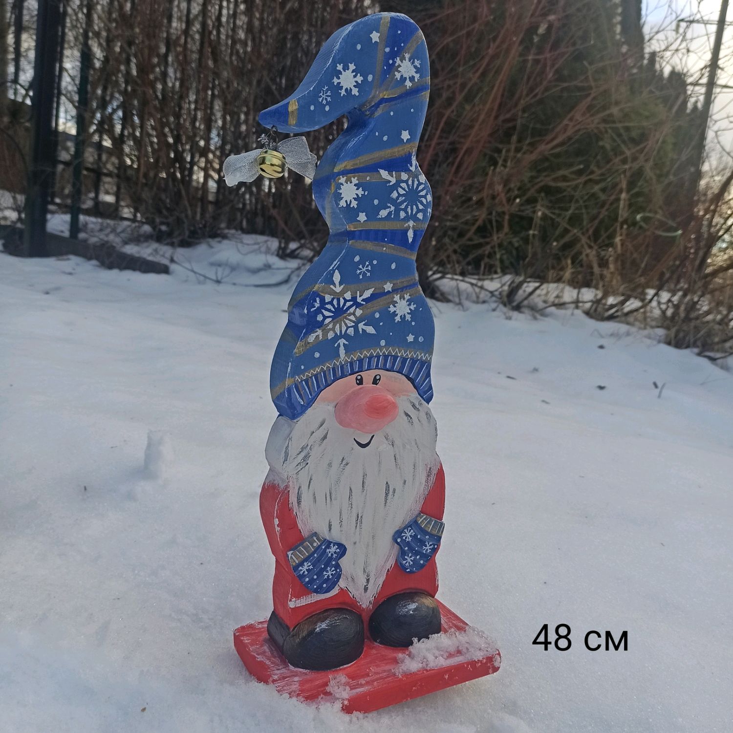 Гном новогодний из дерева. Садовый гном большой в интернет-магазине ...