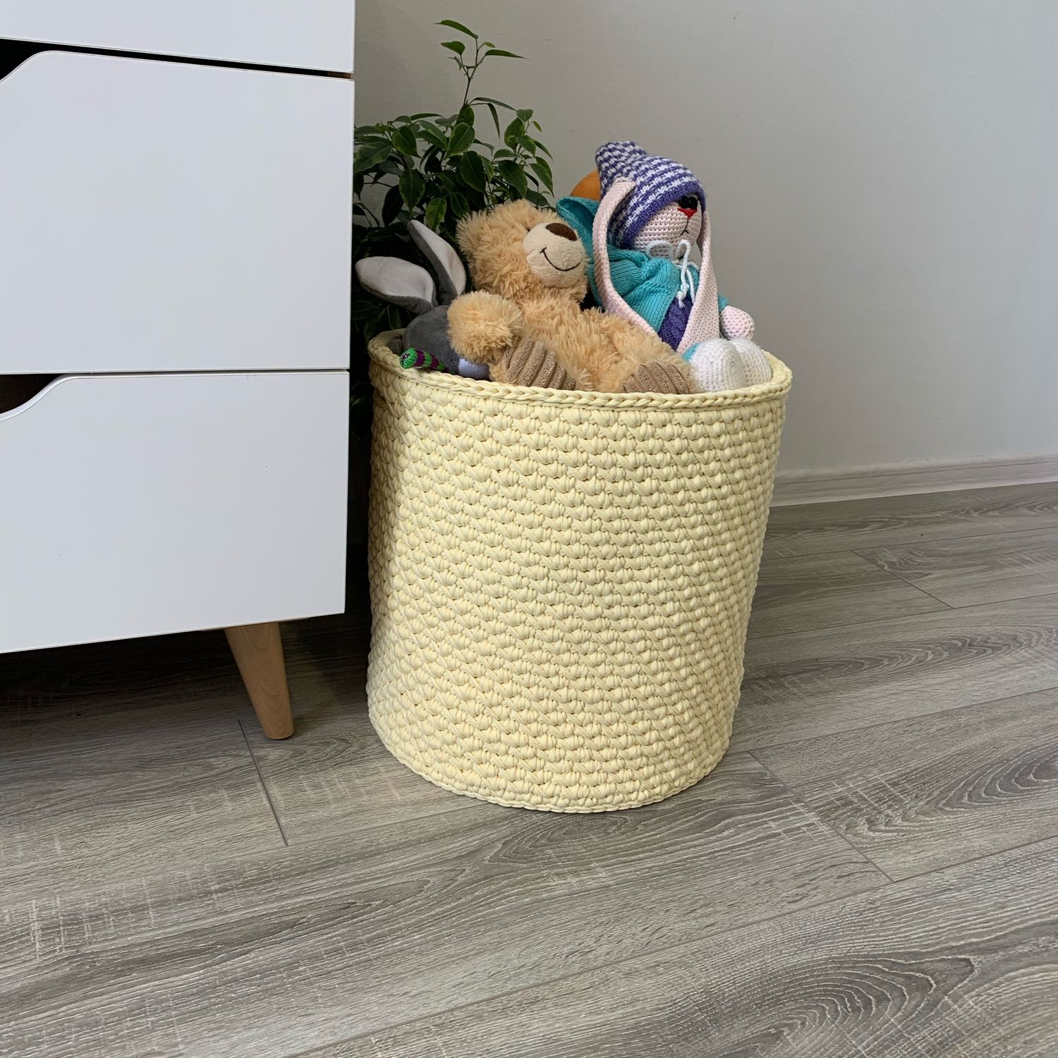 Вязаная корзина для белья, игрушек, рукоделия в интернет-магазине ...