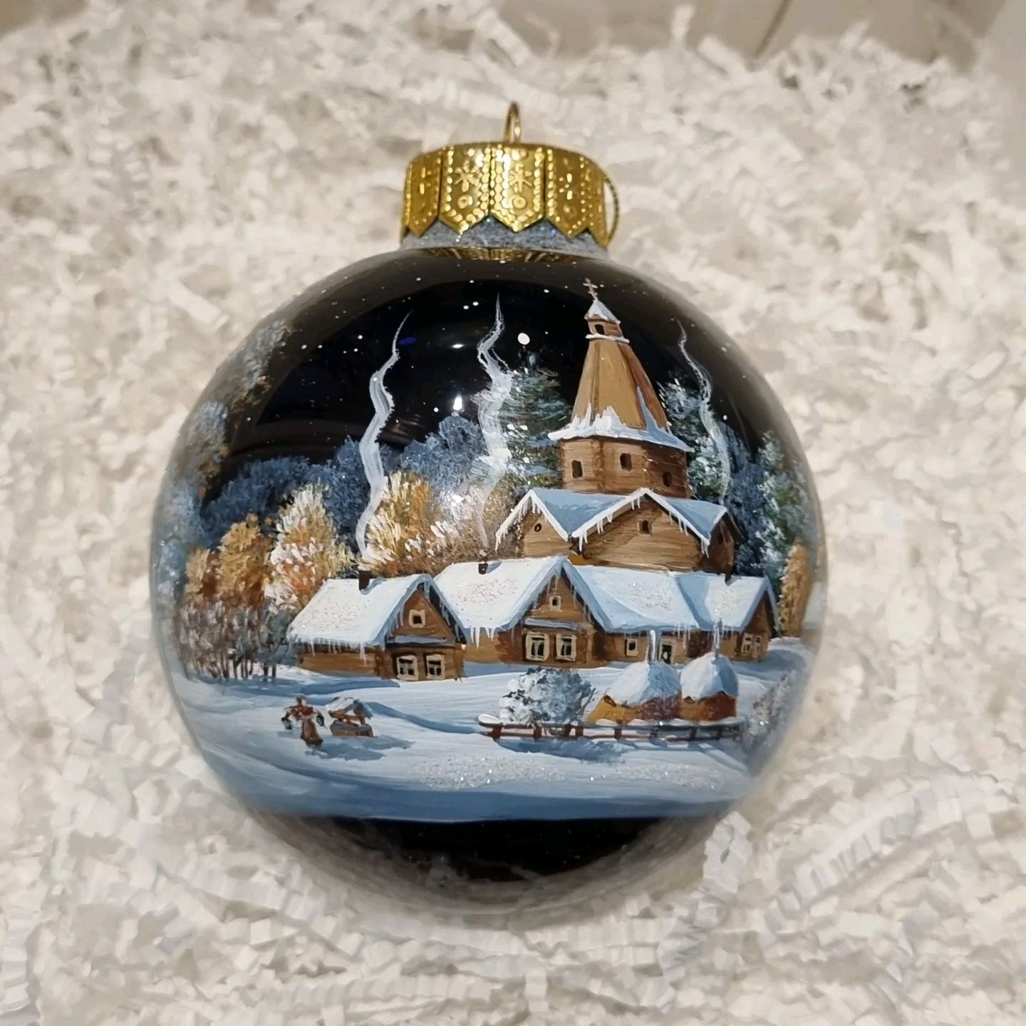 Ёлочный расписной стеклянный шарик в интернет-магазине на Ярмарке ...