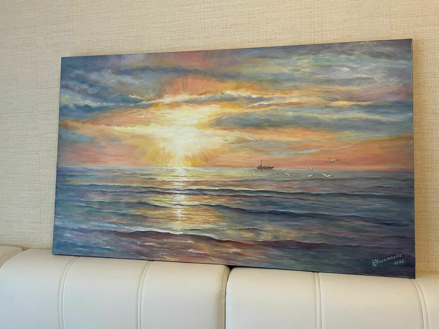 Картина маслом Море. Солнечный рассвет – заказать на Ярмарке Мастеров ...