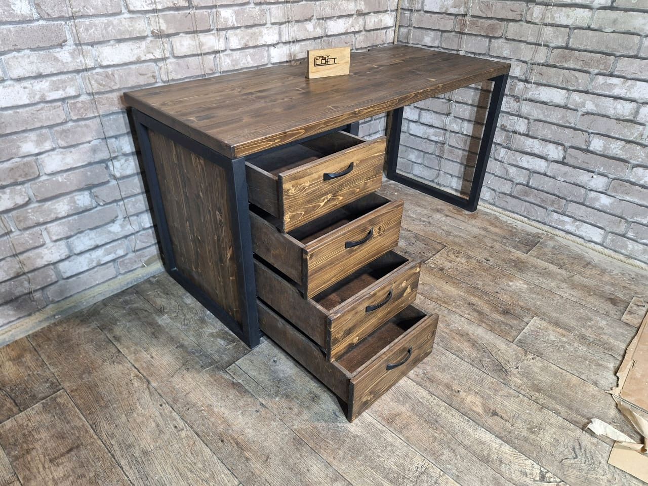 Стол в стиле лофт, письменный, с ящиками в интернет-магазине Ярмарка ...