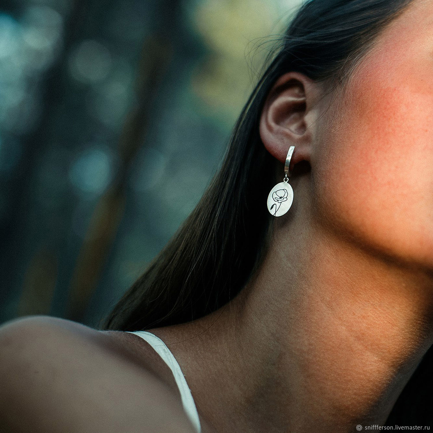 Маки - Серебряные серьги в интернет-магазине Ярмарка Мастеров по цене ...