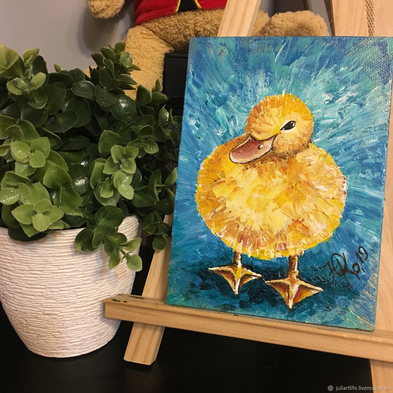 Картина открытка Цыпленок в интернет-магазине на Ярмарке Мастеров ...