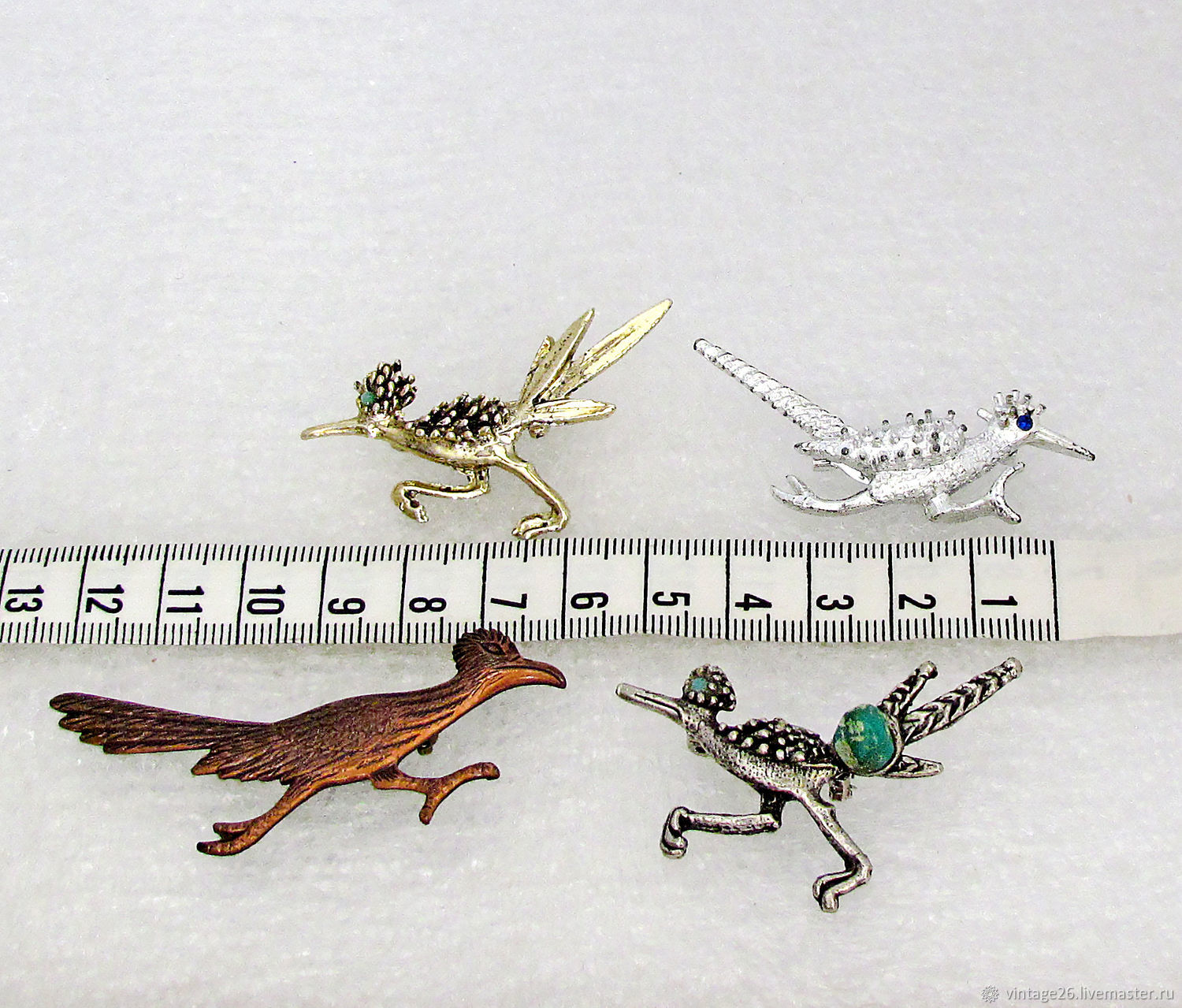 Винтаж: Kоллекция винтажных брошей "Roadrunner" дорожный бегун купить в интернет-магазине ...
