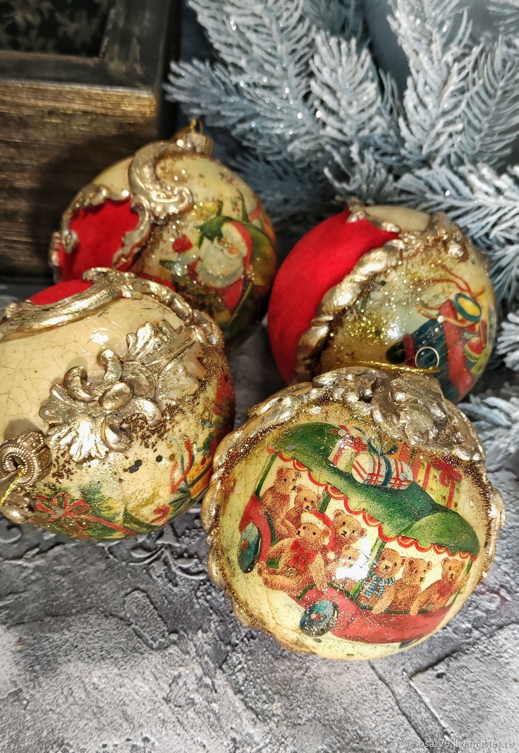 Елочные украшения: елочные шары Набор новогодние шары в интернет-магазине на Ярмарке Мастеров ...