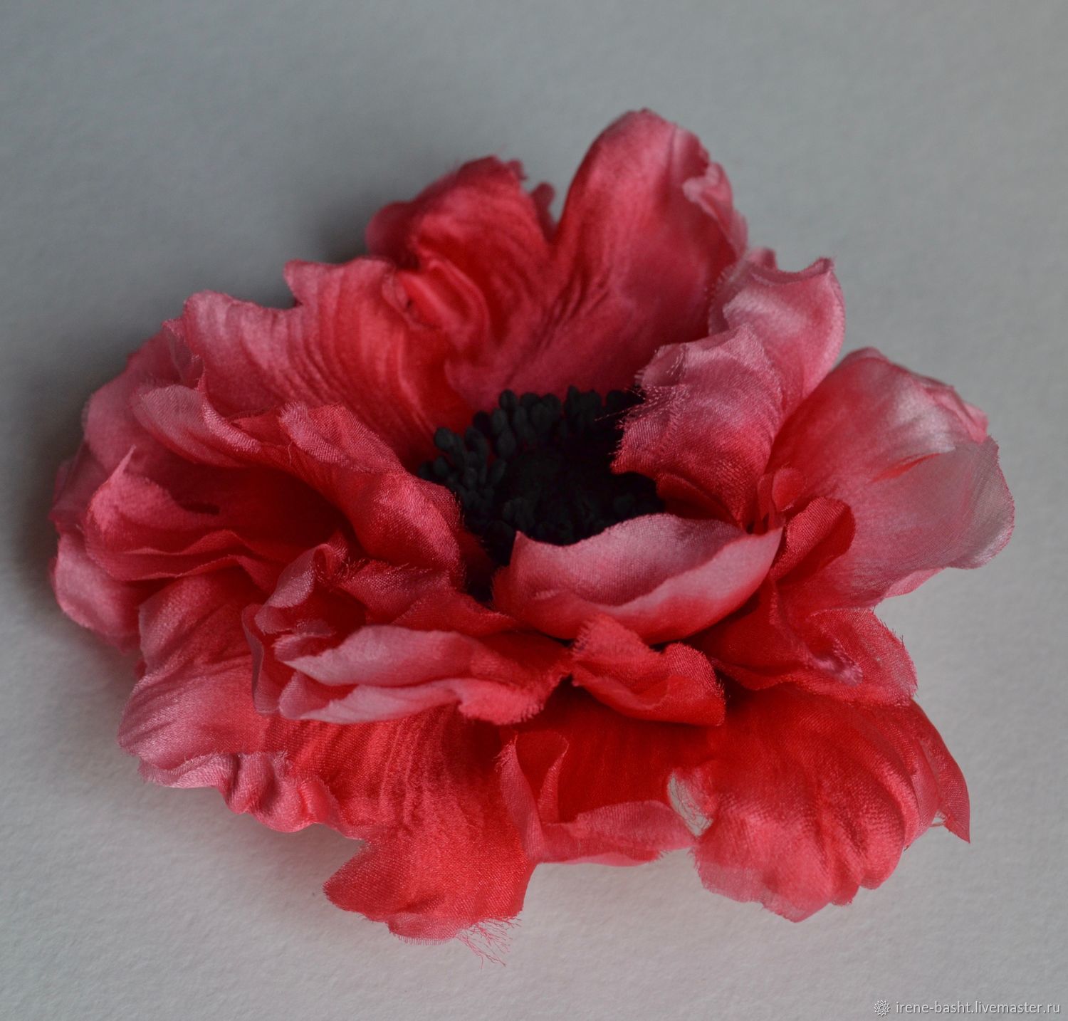 Шелковый красный мак – заказать на Ярмарке Мастеров – G4CHHRU | Цветы ...