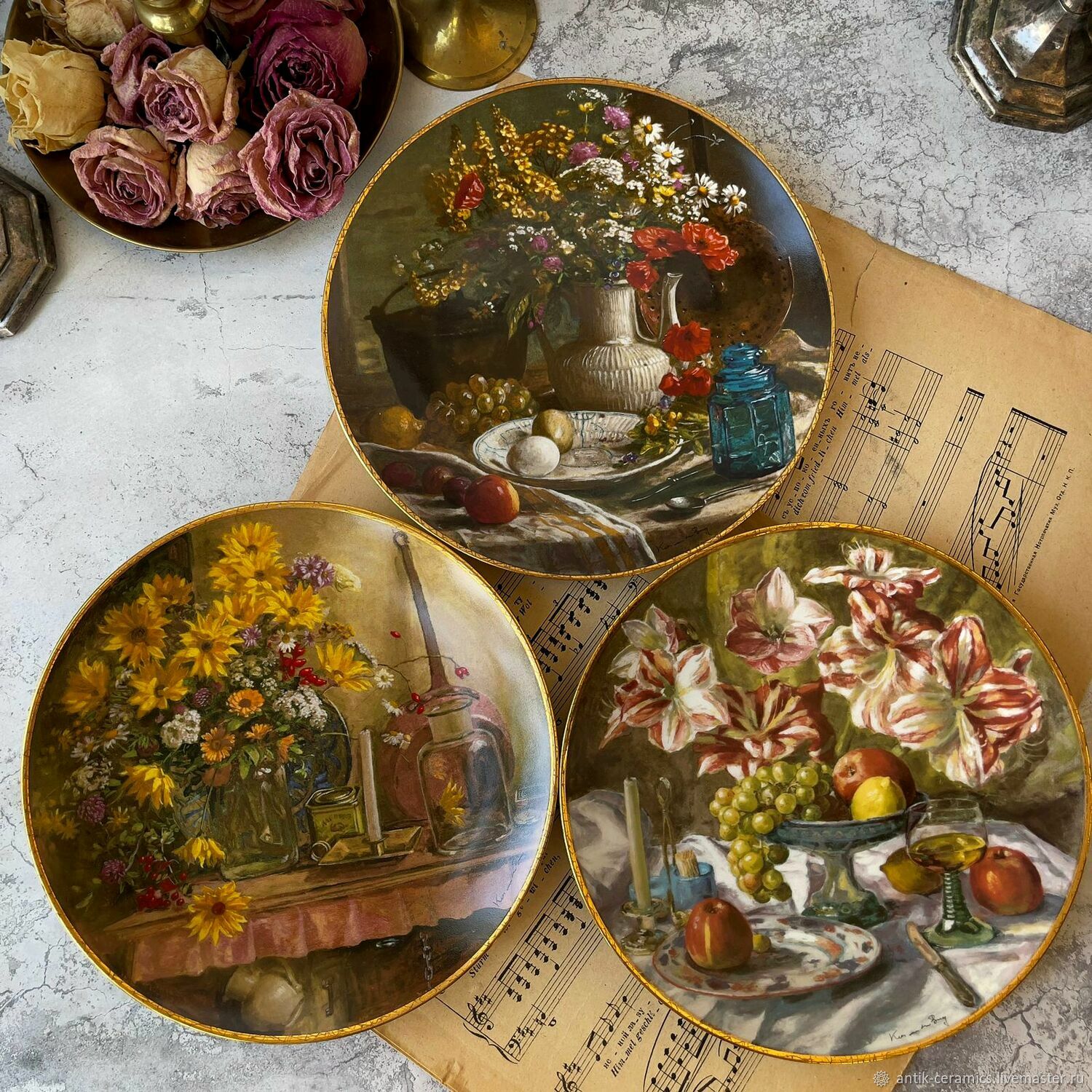 Винтаж: Настенные тарелки серии "Утренний натюрморт". 21 см в интернет ...