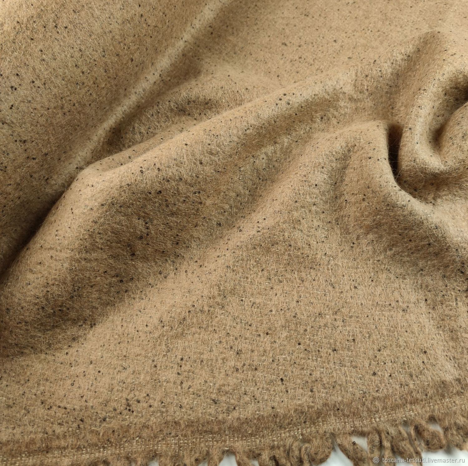 Ткань пальтовая (кэмел меланж) 50% мохер, 50% шерсть , 50 см * 136 см ...