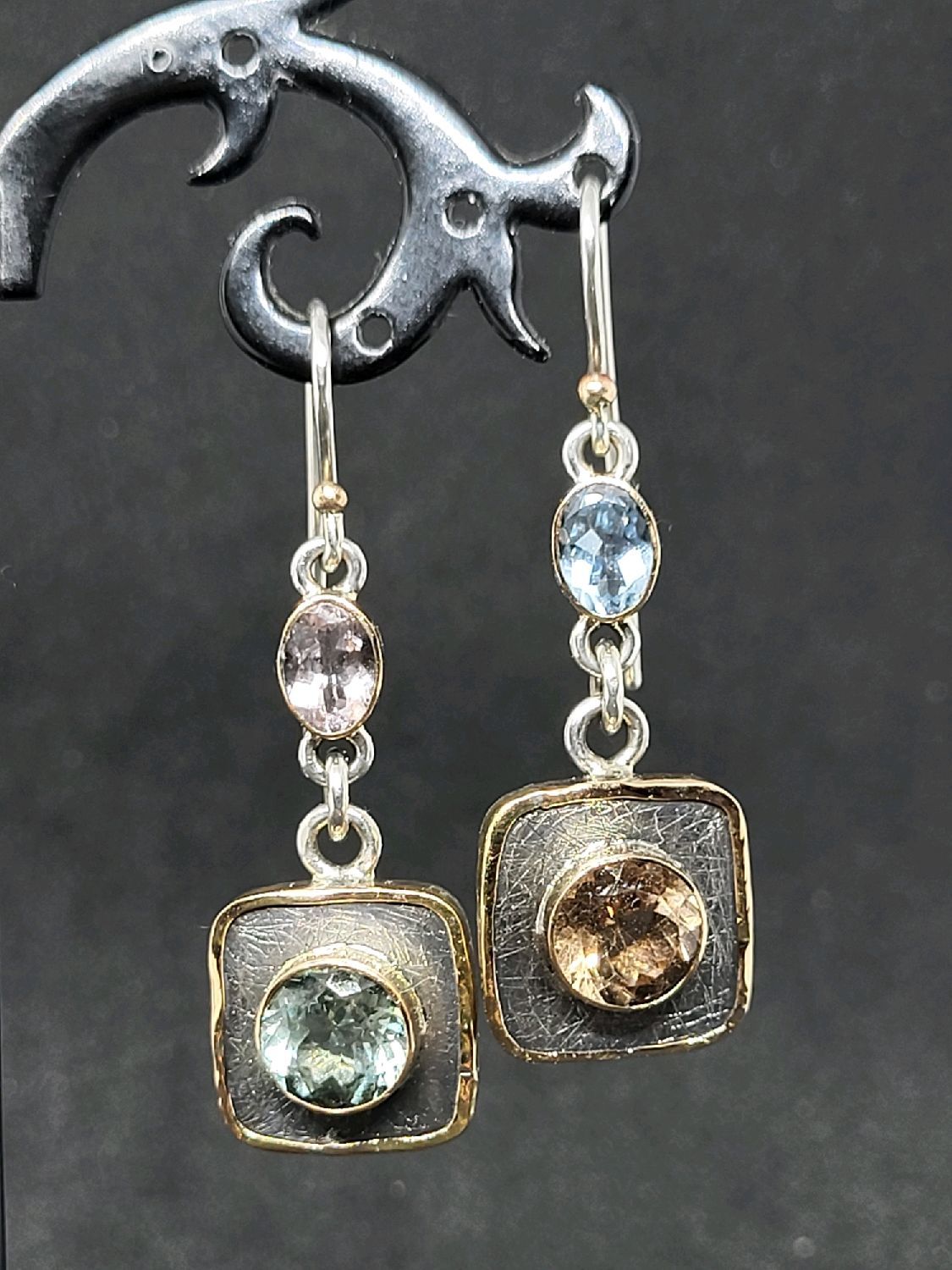 Серьги с аквамарином и морганитом – заказать на Ярмарке Мастеров ...