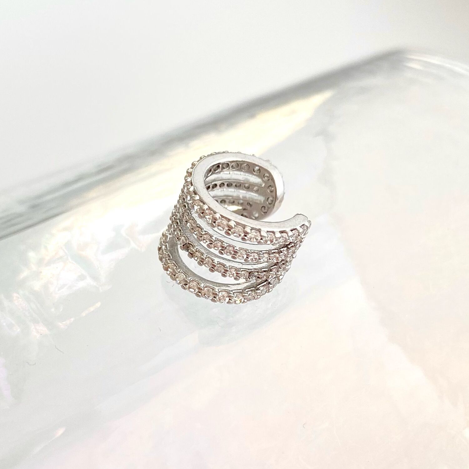 Кафф с фианитами, родиевое покрытие в интернет-магазине на Ярмарке ...