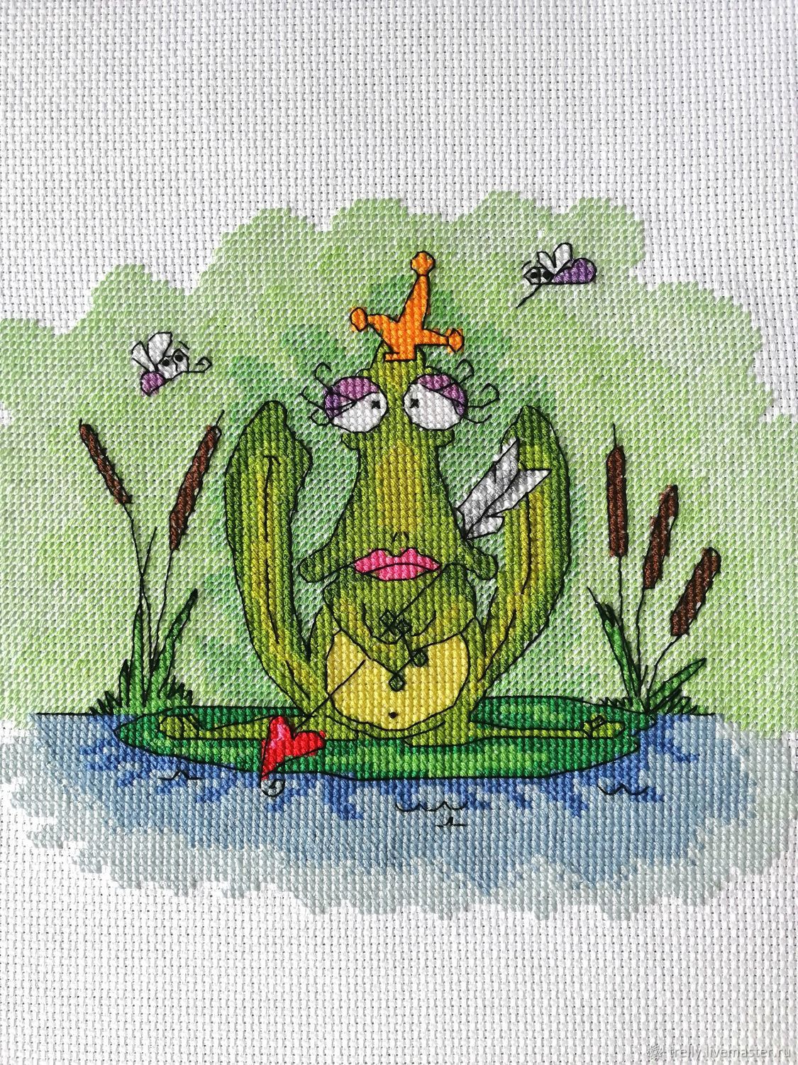 Вышитая картина крестом Царевна-лягушка в интернет-магазине на Ярмарке ...