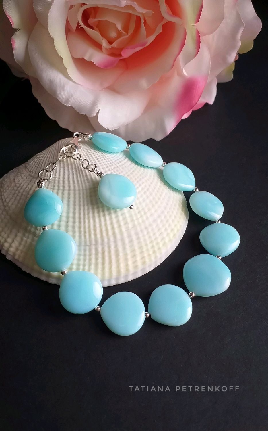 Перуанский голубой опал. Серебро 925. Браслет – заказать на Ярмарке ...