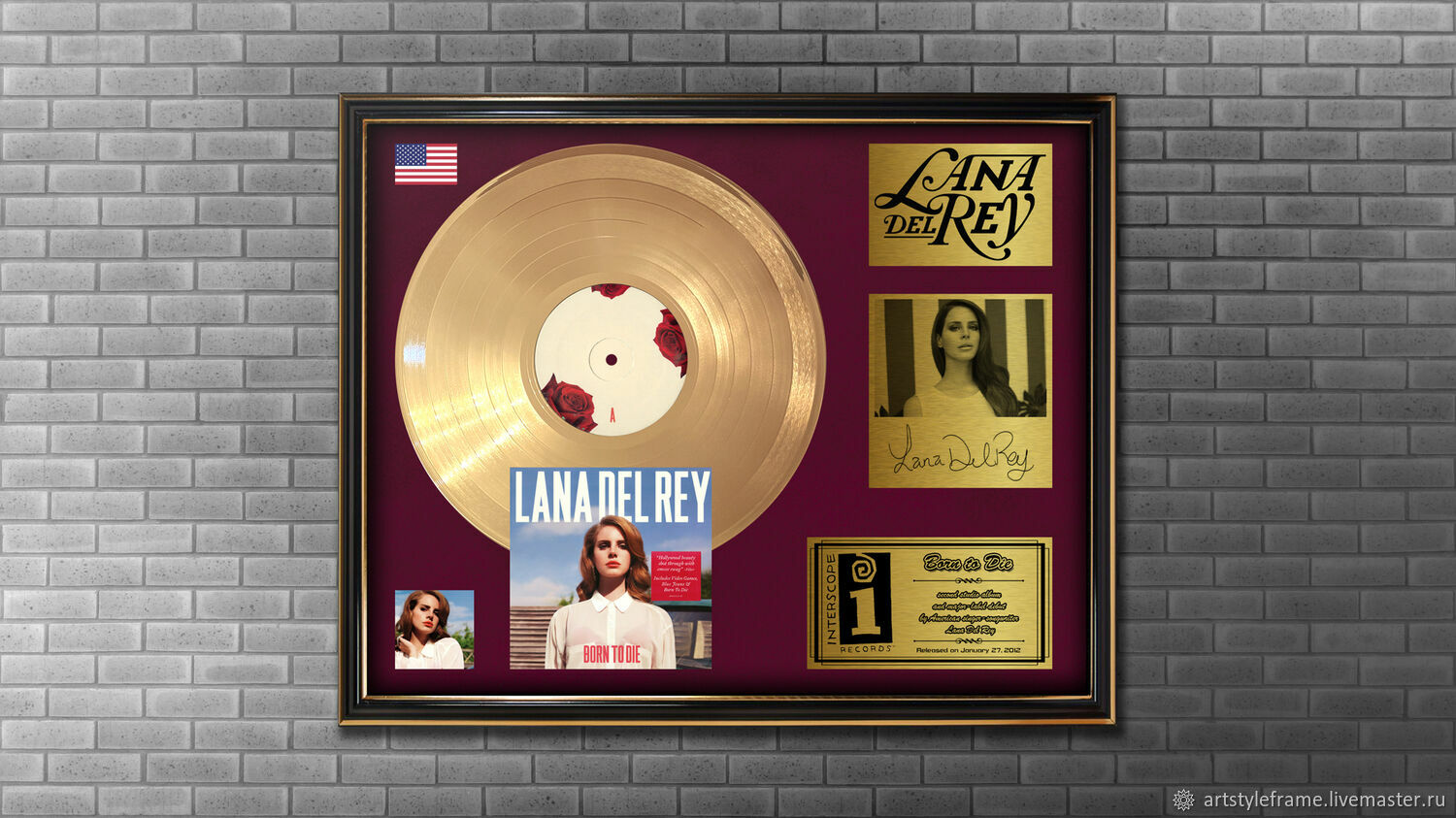 Lana Del Rey золотой винил с автографом в рамке в интернет-магазине ...