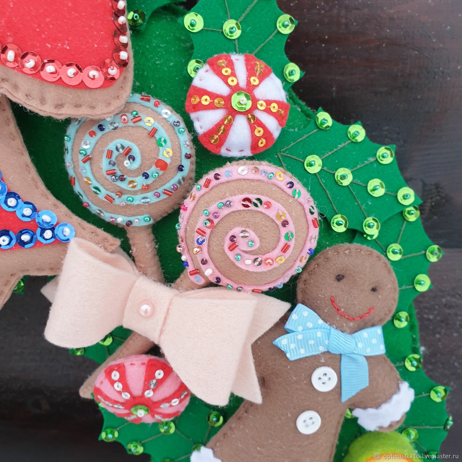 Рождественский венок на дверь, Новогодний венок на стену, Рождество ...