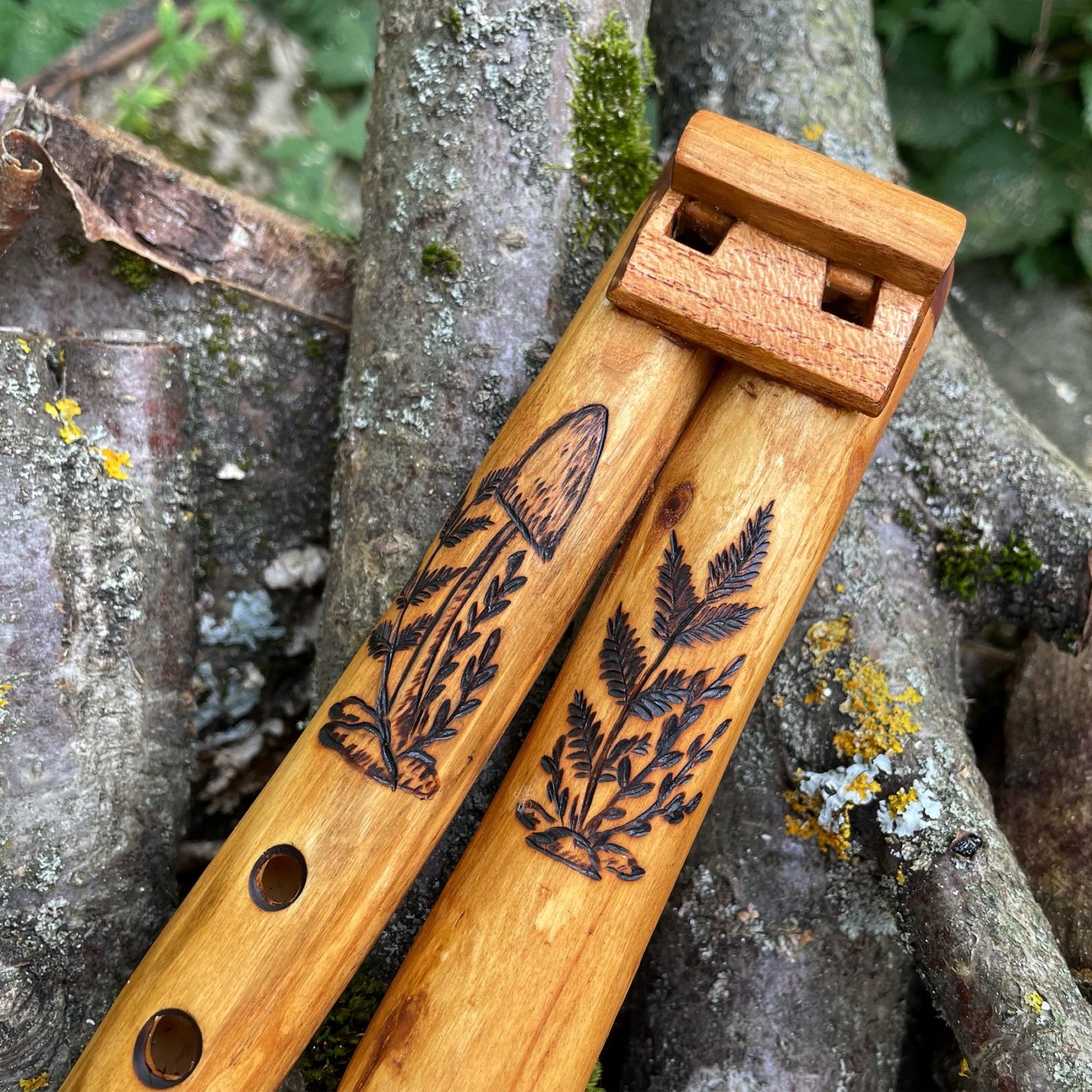 Двойная лесная флейта из липы в тональности С 440 Hz купить в интернет ...