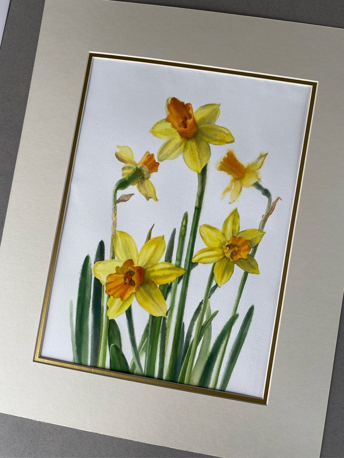 Акварельная картина «Нарциссы» в интернет-магазине Ярмарка Мастеров по ...