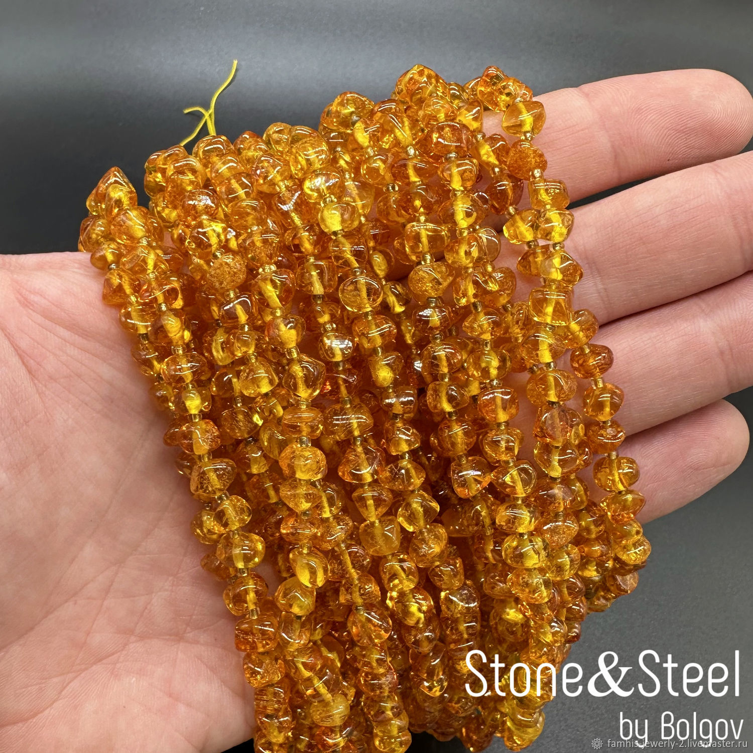 Янтарь натуральный, галтовка 6-8 мм купить в интернет-магазине Ярмарка ...