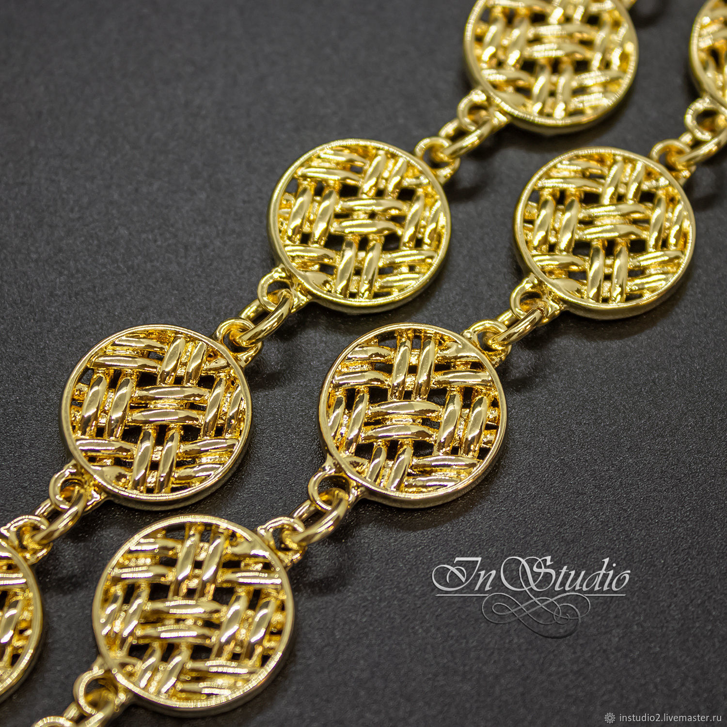 Цепь SENNIT коннекторы 16 мм позолота цена за 50 см купить в интернет ...