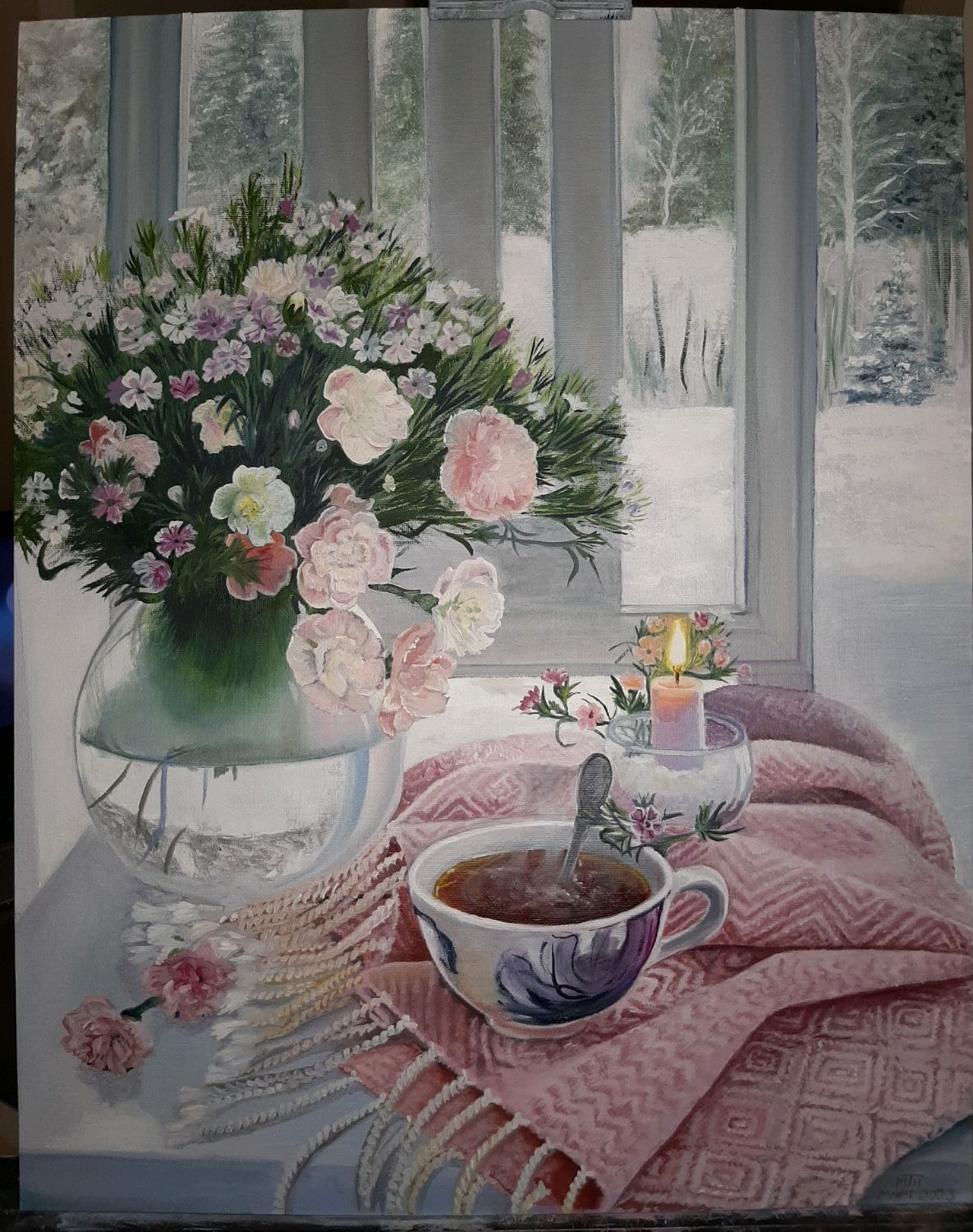 Зимнее утро картина маслом в интернет-магазине на Ярмарке Мастеров ...