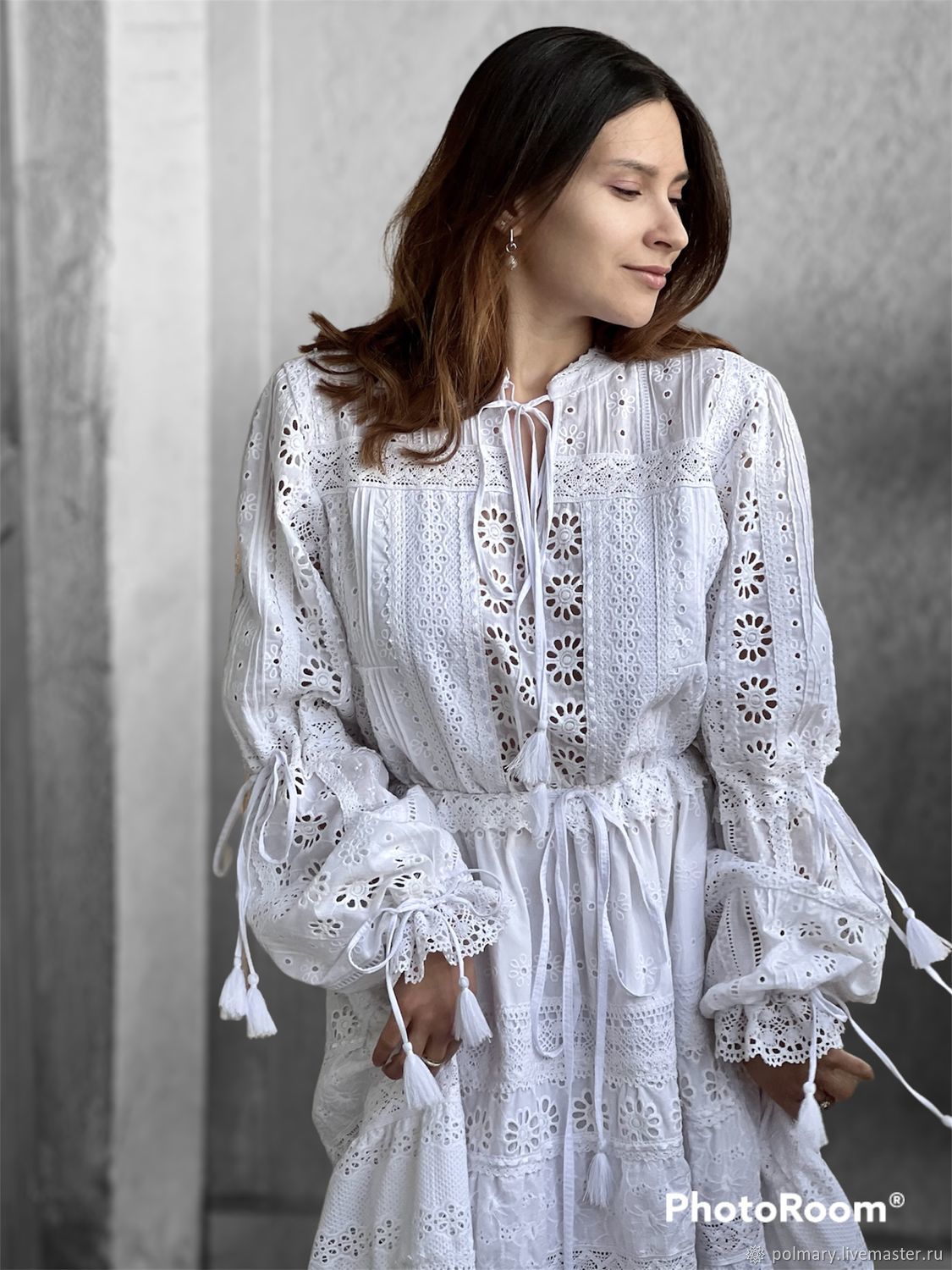 Платье Адалин из чёрного шитья и кружева в стиле бохо на заказ в ...