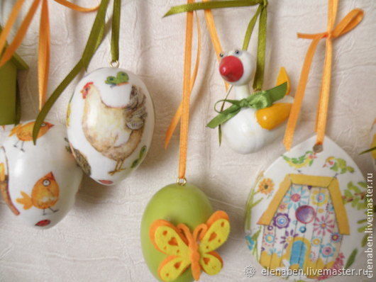 Пасхальная подвеска "Птичий двор" – заказать на Ярмарке Мастеров ...